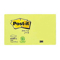 ●通常粘着タイプのポスト・イット（R）ノートです　●文字が読みやすいパステルカラー　●サイズ／75×127mm　●100枚　●グリーン　●古紙パルプ配合率100％k5229-4792