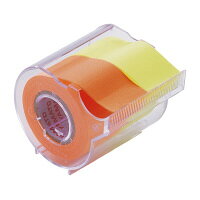 ●しっかり貼って、きれいにはがせる全面粘着剤付き紙ロールテープ　●お好きな長さにカットして、ファイルの表示や宛名の書き換えなどに　　●（カッター付き）ディスペンサー付き　●サイズ／25mm×10m　●2巻入り（レモン＆オレンジ各1巻）　●詰...