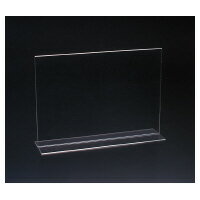 ●サイズ／298×86×215mm　●メニューなど印刷物を綺麗に見せる案内板　●底面から板と板の間に掲示物を挟みます。　●材質／アクリルk5502-5706