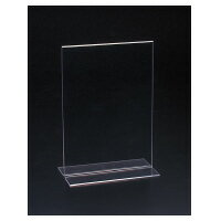 ●サイズ／150×81×214mm　●メニューなど印刷物を綺麗に見せる案内板　●底面から板と板の間に掲示物を挟みます。　●材質／アクリルk5502-5720