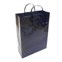 ●サイズ／W330×H440×D110mm　●材質／コート紙157g／平方メートル　●加工／グロスラミネート　●持ち手／ハッピータック　●カラー／ネイビー　●入数：10枚入k6472-2511