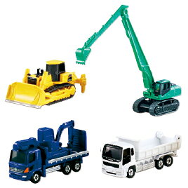 トミカの人気の建設車両セット！●内容／ブルトーザー、ショベルカー、重機運搬車、ダンプカー●サイズ／パッケージ：190×140×40mme165-444