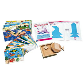 7種類の木製ピースでパズル遊びをしながら、図形感覚を養います。●セット内容／木製ピース：7個、木箱、ガイドボード：20枚、ガイドブック●サイズ／木箱：145×145×32mm●材質／ピース：ブナ、木箱：桐・MDF、ガイドボード：厚紙e163...