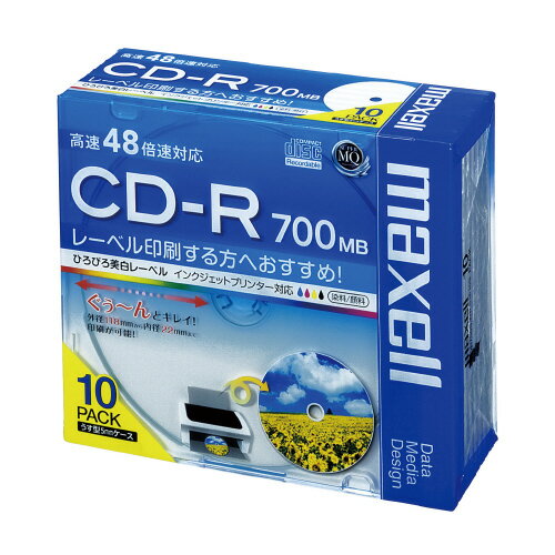 ●データ用CD-R●容量/700MB●対応倍速/2〜48倍速●入数/10枚●5mmプラケース入り●インクジェットプリンタ対応レーベル(ワイド印刷エリアタイプ)●印刷範囲22〜118mm●レーベル色/ホワイト●生産/海外製k6535-1192