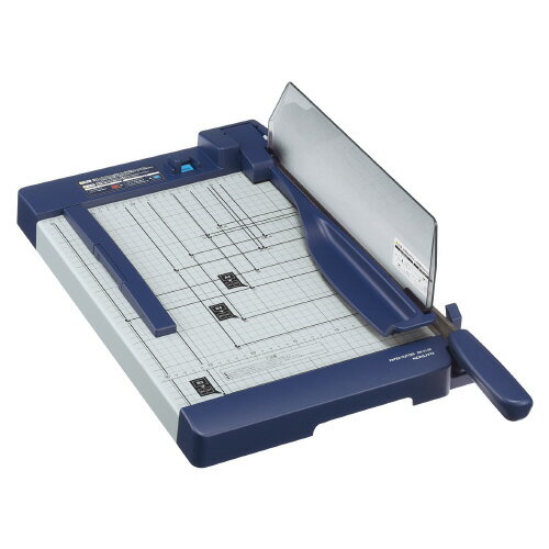 ●「狙ったところ」で切りやすい、定番の押し切り式ペーパーカッター　●裁断能力／PPC用紙10枚　●材質／テーブル：鋼板、紙押さえ・マグネット定規・ハンドル：再生ABS、サポート板：ABS　●サイズ／W338×D588×H76（カバー有：18...