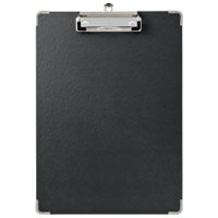 シンプル仕様の用箋挟です。●用箋挟●業務用パック●かど金具付き●フック付●規格：A4−Eタテ●寸法：縦313×横225mm●色：黒●材質：表装＝オレフィン系素材貼表紙、とじ具＝スチール（壁掛け穴付き・角滑り止め付き）●角金付き●とじ具カバー...
