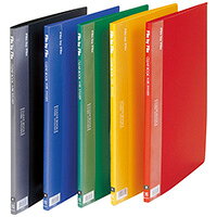 表紙と同系色の中紙入り。両面印刷の背表紙付きでタイトル記入もできます。●中紙あり●タテ入れ●規格：A4−S●ポケット数（枚）：40●背幅（mm）：26●色：グリーン●材質：表紙＝ポリプロピレン、ポケット＝ポリプロピレン（エンボスタイプ）●表...