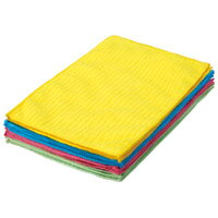 超極細繊維で油汚れやホコリをキャッチします。●ぞうきん●種別：カラー●入数：12枚（イエロー・ブルー・グリーン・ピンク各3枚）●材質：ポリエステル●寸法：約200×300mmJ707181
