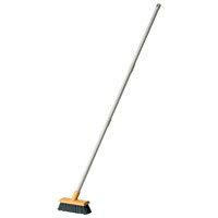 ヘッドが交換でき、幅が選べるデッキブラシ。●掃除用品●モップ●種別：本体 セット●外形寸法：幅160mm×全長1365mm●材質：ヘッド＝ポリプロピレン、毛＝PET、柄＝スチールパイプにポリエチレン樹脂接着被膜J707858