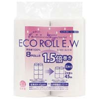 107mm幅のエコノミータイプ。●仕様（生活用品）：ダブル●芯：有●幅：107mm●長さ：45m●芯径：38mm●ミシン目：ミシン目入●柄・模様：エンボス加工●材質：古紙パルプ配合率100％●1箱入数：1パック8ロール入J731058