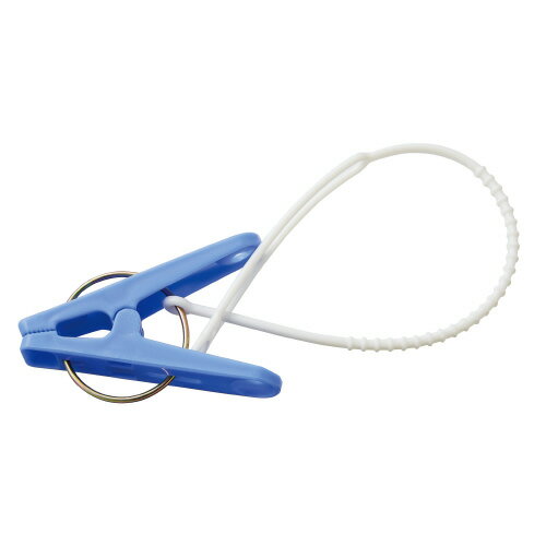 ●寸法／幅40×奥行12×高さ251（ひも含む）mm　●パック内容／青11個、白4個●竿やロープに取り付けできるひも付き洗濯ピンチk6537-5419