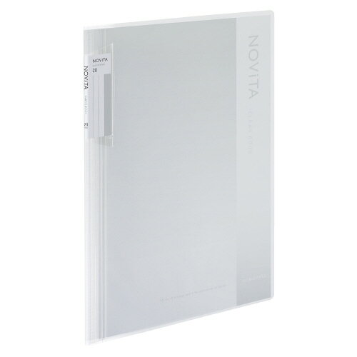 ●固定式　●PP表紙　●中紙なし　●エンボス仕上げポケット　●サイズ/307×244×5〜40mm　●ポケット/20枚　●背ポケット付き　※背幅が広くなった場合、外寸法の幅は少し小さくなります。　●A4タテ　●色/透明k6608-7120