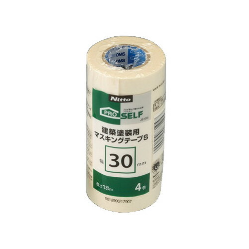 ●耐候性・耐水性に優れ、壁や堀などのペンキの塗り替えにおすすめ　●基材/和紙　●粘着剤/ゴム系　●サイズ/30mm×18m　●4巻入りk6616-8027