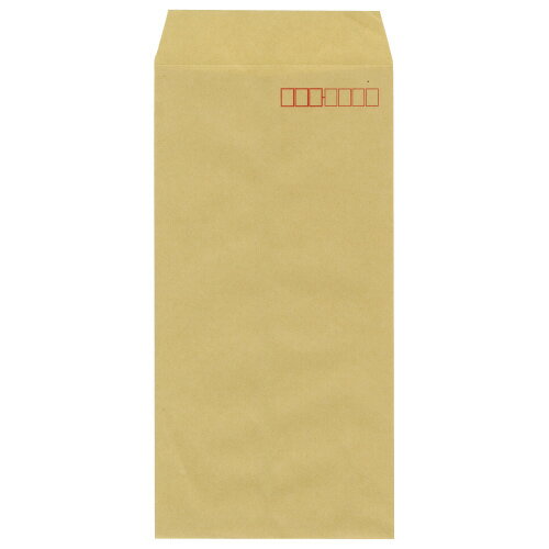 ●定番のクラフト封筒（テープ付き）●サイズ/長形3号/120×235mm●紙厚/70g/平方メートル●センター貼り●100枚入り●〒枠付き●古紙パルプ配合40％k6533-7844