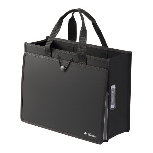 ●ヨコ型　●色/ブラック　●サイズ/360×150×277mm（ハンドル除く）　●折りたたみサイズ/360×25×277mm　●材質/本体：ポリプロピレン・ポリエステル　●耐荷重/8kg　●折りたたみ式　●ジャバラポケット（1仕切り）付き　...