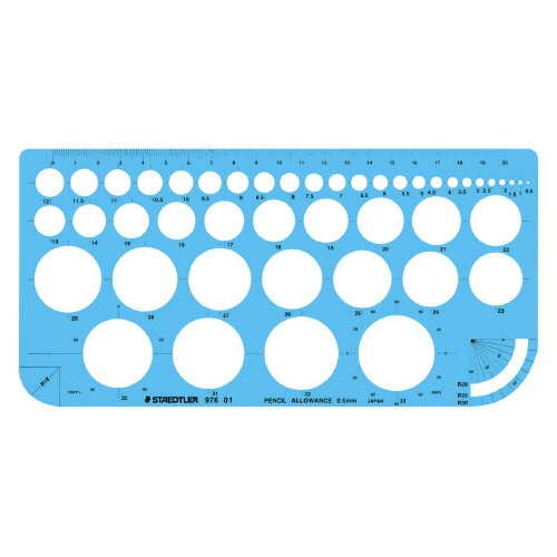 ●材質/スミペックHT（耐衝撃性アクリル）●円45穴/直径0.5〜33mm●R4種●耐衝撃性アクリルを精密加工した高品質なテンプレート●目に負担をかけず視認性の良いクリアーブルー仕上げk6120-8384