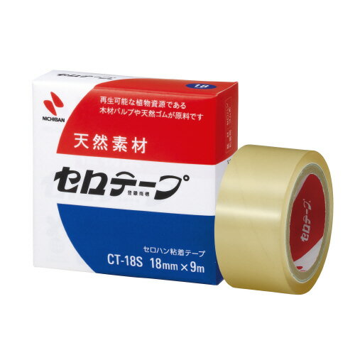 ●手軽でお求めやすいセロテープです。　●ご家庭や学校で便利にお使いいただけます。　●巻芯に再生紙を使用しています。　●幅・長さ／18mm×9m　●巻芯直径／25mm　●テープ外径／41mm　●カッター刃なし　●巻芯は再生紙　●セロハンはパル...