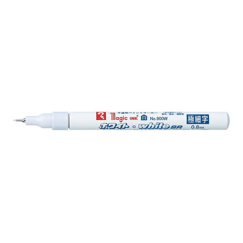 ●黒い面にも、不透明なのでくっきり書ける！　●色／白●ペン先／極細丸芯●線幅／0．8mm●油性顔料インク●使い切りタイプk6126-6803