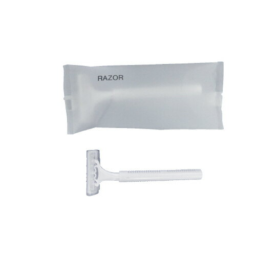 ●首振り、2枚刃タイプのカミソリ　●寸法／本体サイズ：幅40×長さ105×高さ20mm、パッケージサイズ：約65×145×10mm　●カラー／ホワイト　●質量／1本：7．30g、250個入：2330g　●材質／ハンドル・キャップ：PP樹脂、...