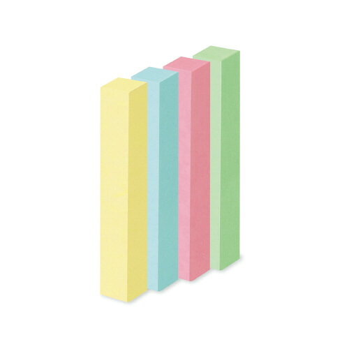 ●大きめの見出しサイズ　●サイズ／75×12．5mm（付箋タイプ）　●100枚×40冊　●4色混色（青・緑・ピンク・黄×各10冊）　●買い置きに便利な超徳用大容量パックk6628-4307