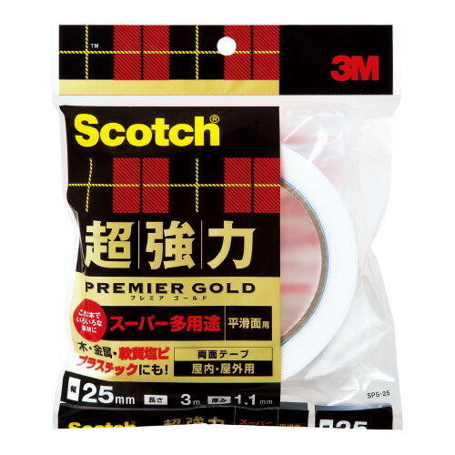 ●つきにくいプラスチックにもよくつく高性能！　●サイズ／25mm×3m　●テープ厚さ／1．1mm　●基材／アクリルフォーム　●粘着剤／特殊アクリル系　●用途／軟質塩ビ、プラスチックの接着に　●いろんな素材にコレ1本　●シリコーン、フッ素樹脂...