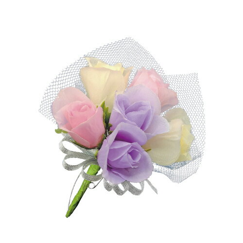 ●お祝いの場や式典に　●卒業式、入学式シーズンの春をモチーフにしたブーケ風コサージュ　●サイズ／約W80×H130mm　●安全ピン付き　※手作りのため、サイズや色に多少の違いがあります。k6662-0099