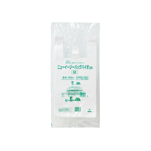 ●植物性プラスチックを25%以上使用したレジ袋　●材質/高密度PE　●タイプ/M　●サイズ/仕上幅215×マチ125×高さ430mm　●シート厚み/0.012mm　●色/乳白色（シャカシャカタイプ）k6661-3268