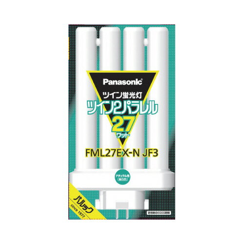 4本のガラス管を平面状に統合させた蛍光灯●種別/27形　ツイン2パラレル蛍光灯（FML）●光色/昼白色●寸法/管径16．7×管長143mm●定格寿命/約6000時間k2005-5820