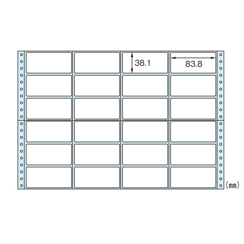 ●規格：10”×15”（縦254×横381mm）●1シート入数：24片（4×6）●1片寸法：縦38．1×横83．8mm●紙種：上質紙o01741