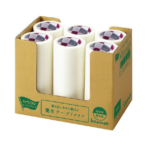 ●カラー／クリア●粘着力／4．6（N／25mm）●幅／50mm●長さ／25m●厚さ／0．13mm●基材／ポリエチレンクロス●粘着剤／アクリル系●機能／油性インク使用可能●※中身のテープは、カウネットきれいにはがせる養生テープと同等品です。k...