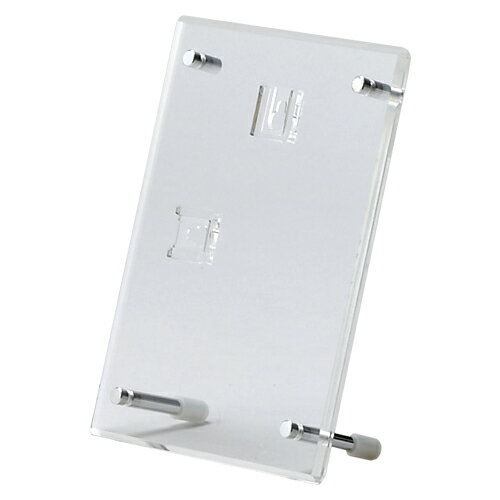 ●規格：A6判●外寸：縦200×横150mm●収容寸法：縦148×横105mm●パネル厚：表4mm，裏2mm●重量：220g●材質：アクリル●スタンド用ビス2本，短ビス4本，仮留めラベル付　●縦横兼用o08323