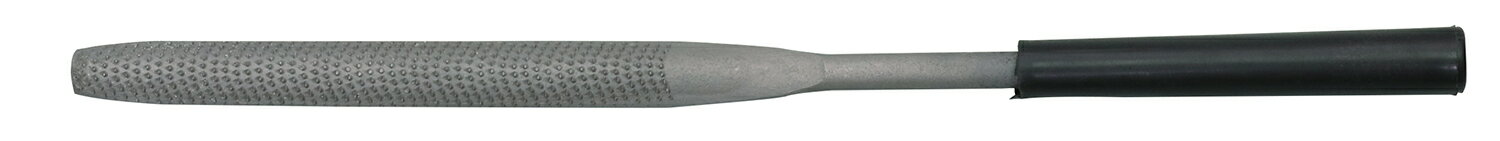 てん刻の持ち手部分の荒削りが一瞬でできる！■1本のやすりで荒削りから仕上げまでできる機能的なやすりです。\n■平らな面は中目、半丸面は鬼目になっています。\n■中目は細かい細工や仕上げに。鬼目は印材の持ち手部分の造形や堆朱・木彫板などの荒削...