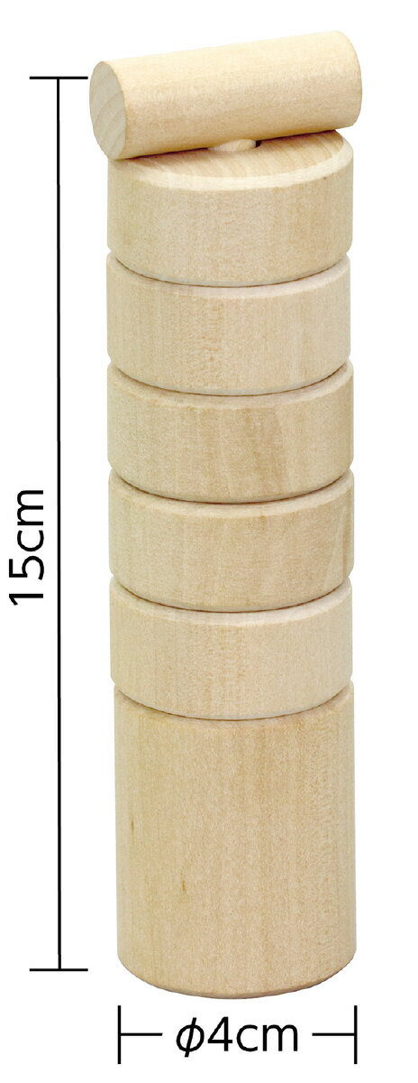 ミニサイズのだるまおとし！ φ40×150mm ハンマー×1・本体（コマ）×5・本体（ダルマ）×1 90g 木 ネット入 φ40x150mm 中国