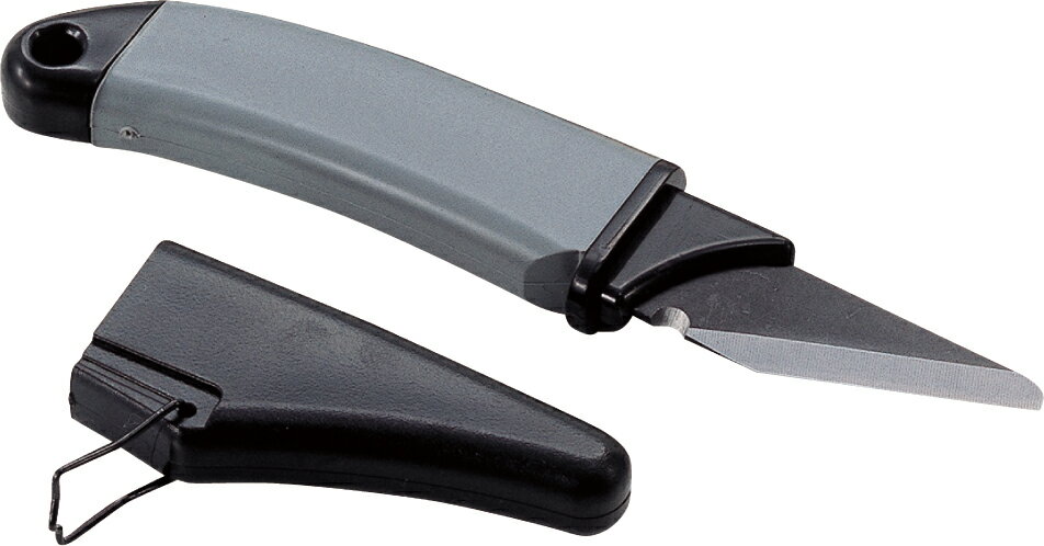 すべらないラバーグリップ　　刃先が丸く安全ロック機能付！(安全装置）付鋼[二層刃]・ヒゴ切付170×32mm安全を追求した小刀袋入 (20本白箱入）