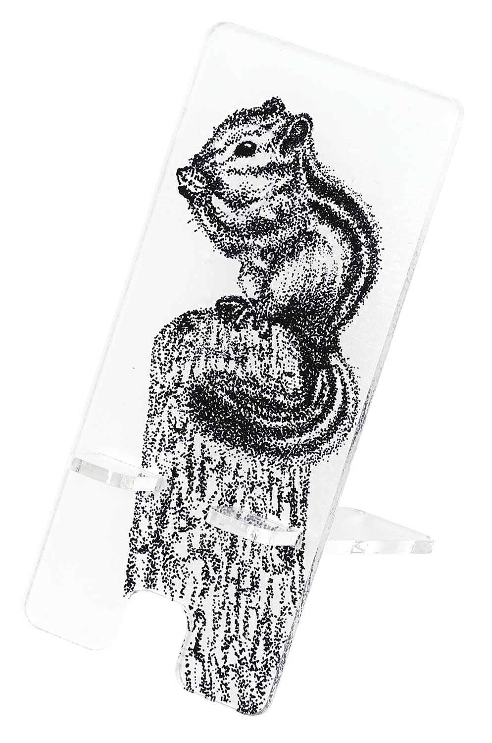 スマホスタンドに黒の油性ペンで点描します。持ち帰って使え、実用的な教材です。商品サイズ／63×137mm1個重量／60g材質／アクリルセット内容／●スマホスタンド アクリル製 63×137mm×1　●油性ミリペン0.4mm 黒×1　●上質紙...