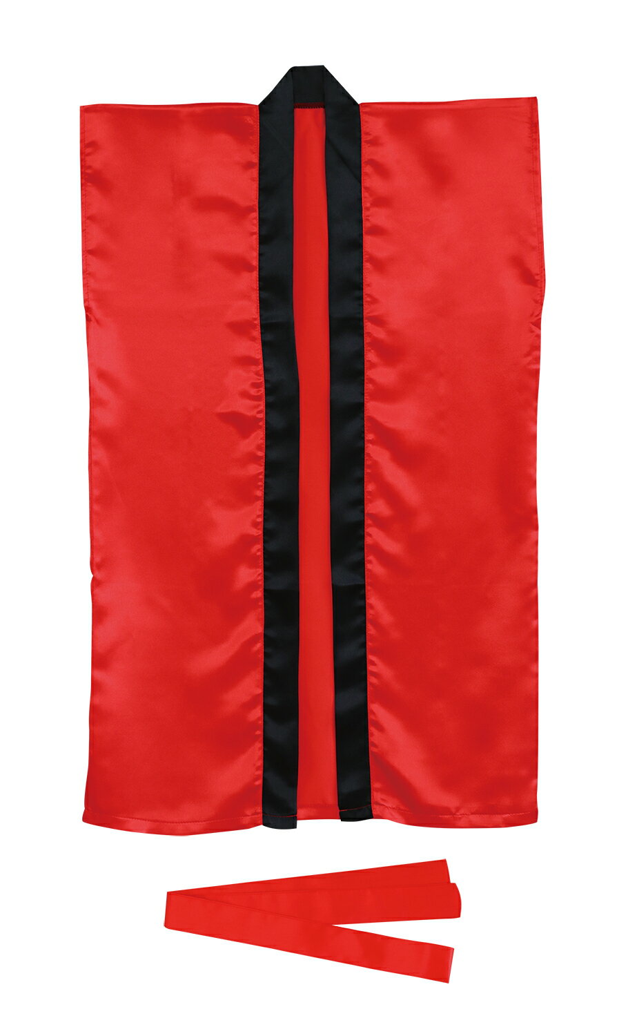 やわらかで通気性の良いサテン生地を使用したロングハッピです。サテン製なので、光沢のあるきれいな色のハッピです。応援や演舞などに最適です。商品サイズ／ハッピ：570×900mm、ハチマキ：1400×45mm1個重量／g材質／ポリエステルセット...