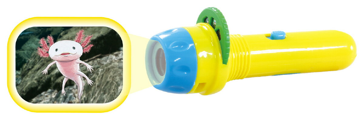 フィルム3つ付 変ないきものを楽しく学習できる小冊子付！商品サイズ／本体：φ35×110mm、フィルム：φ32.6×4.5mm1個重量／38g材質／ABS、PETセット内容／プロジェクター本体×1、フィルム×3、小冊子×11個梱包形態／袋入り