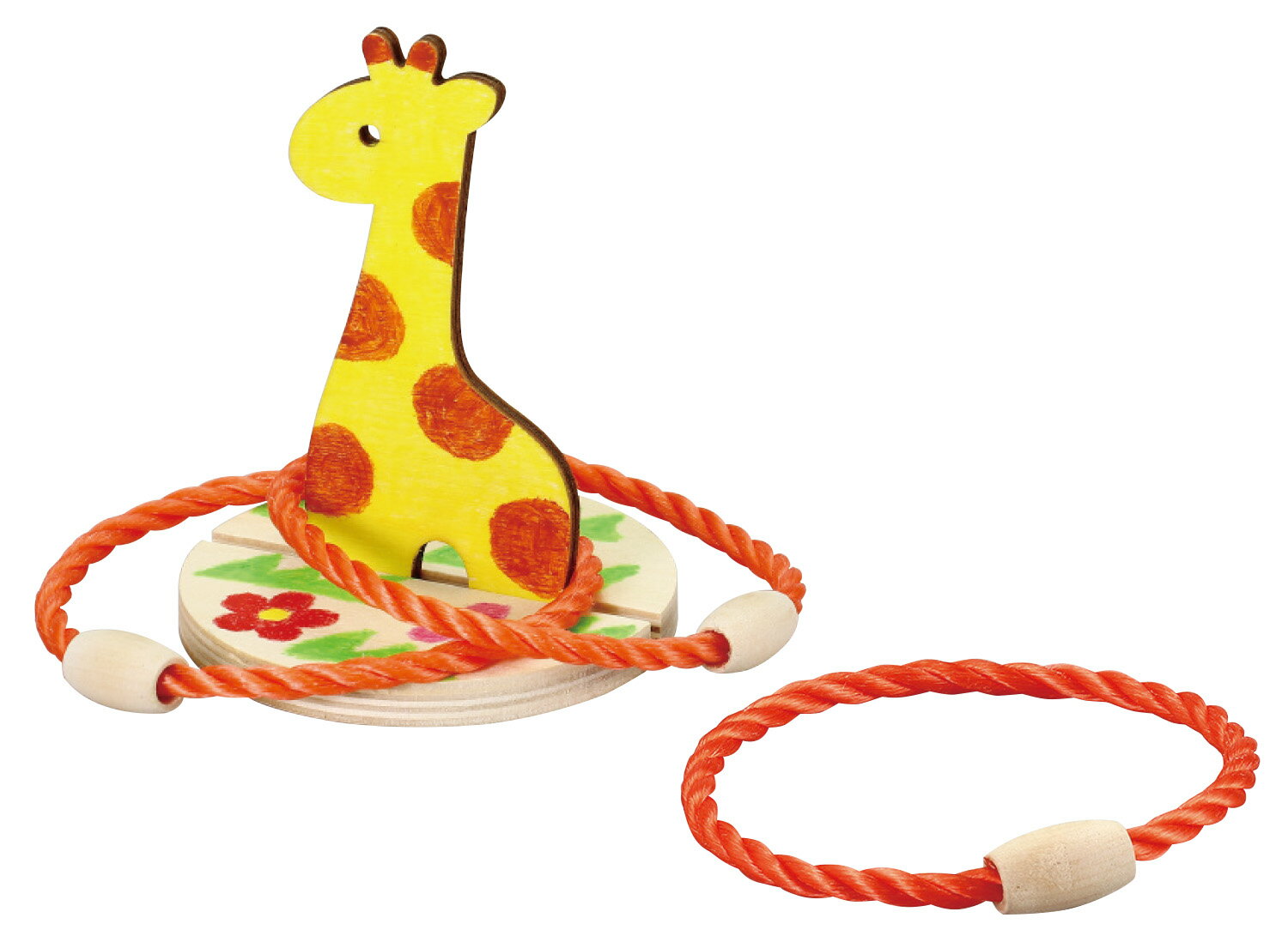 着色もできる！ 上手にきりんをつかまえよう！商品サイズ／約φ100×125mm1個重量／76g材質／ポプラベニヤセット内容／本体×11個梱包形態／ネット