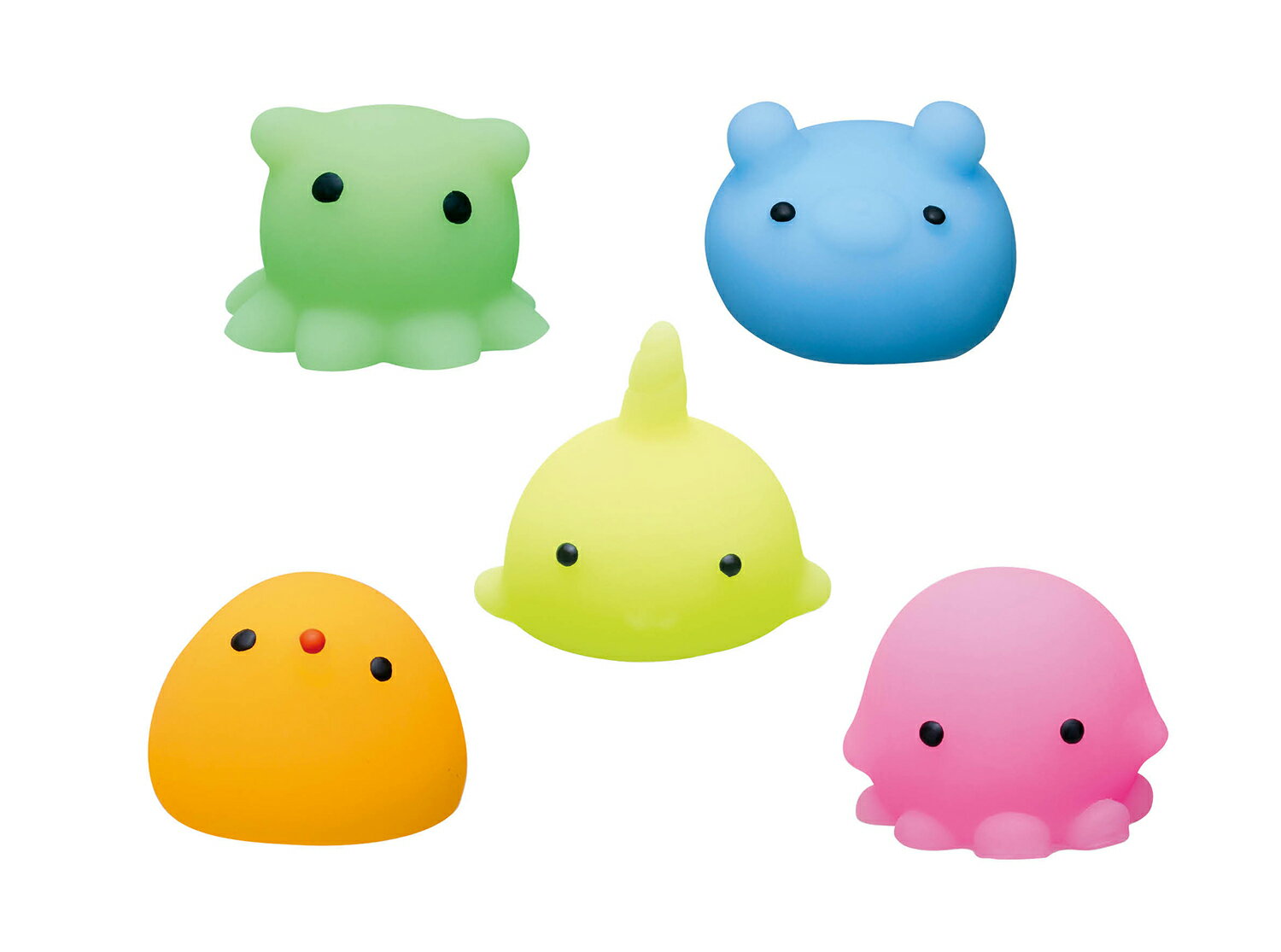 ぷにゅぷにゅ気持ちい変ないきもののマスコットです。商品サイズ／約φ30mm1個重量／15g材質／TPRセット内容／マスコット×51個梱包形態／袋入