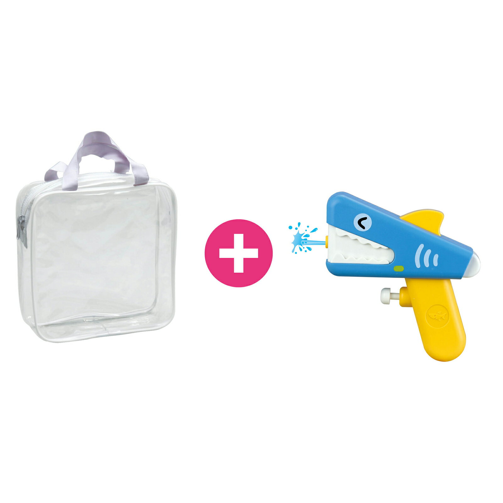 パステル調のかわいいみずてっぽうを持ち運び便利なポーチに入れたセットです。商品サイズ／160×35×180mm1個重量／100g材質／ABS、PPセット内容／本体のみ1個梱包形態／ポーチ入