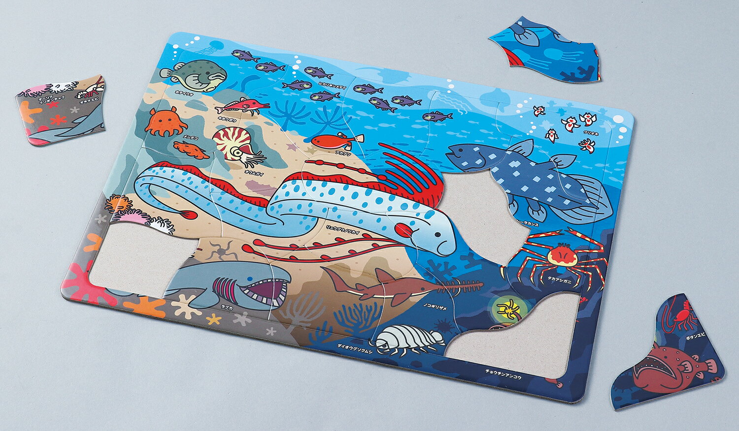 深海のいきものがいっぱい！商品サイズ／380×310×10mm1個重量／226g材質／紙セット内容／本体×11個梱包形態／ヘッダー付袋入