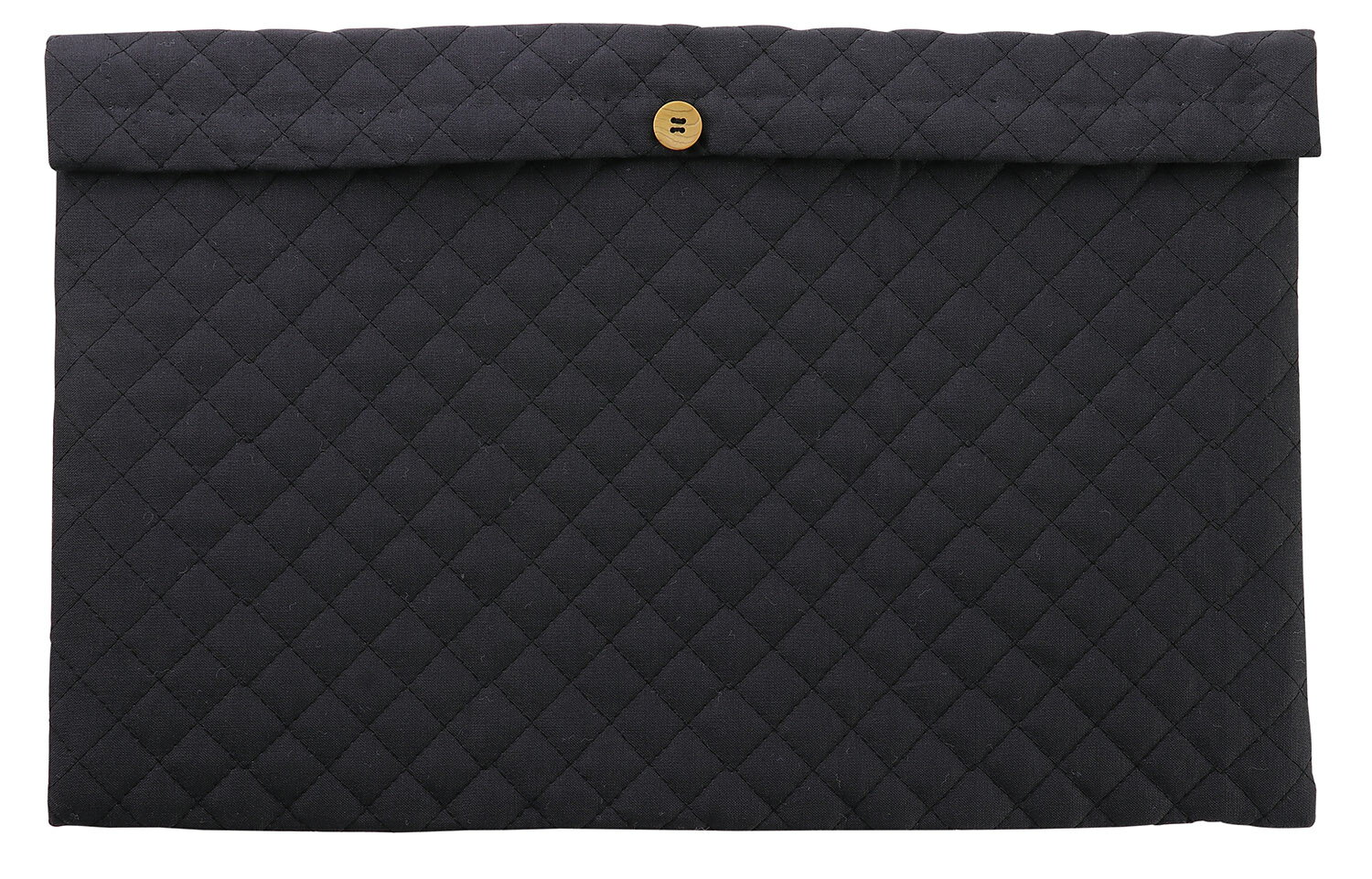 13インチのタブレットも収納できるゆったりサイズ商品サイズ／できあがりサイズ：約375×235mm1個重量／112g材質／コットン、プラセット内容／生地（445×600mm）×1，スナップボタン（φ10mm）×2、ボタン（φ15mm）×11...