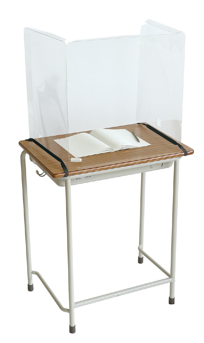 ●組立簡単●アルコール消毒・洗剤拭き取りOK!●角丸加工 ケガ防止のため角を丸くしています。●両面保護フィルム付●0.5mm厚高透明度PET製●特許出願中 ●透明シールドで3面をガード！（たわみ防止構造） ●折りたたんでフックに掛けられる！...