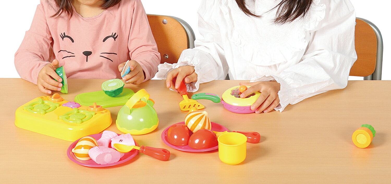 調理器具・食器・食材がひととおりそろったお料理セット！コンロ色取り混ぜ商品サイズ／コンロ：185×125×30mm1個重量／345g材質／PP、PSセット内容／本体×11個梱包形態／袋入り