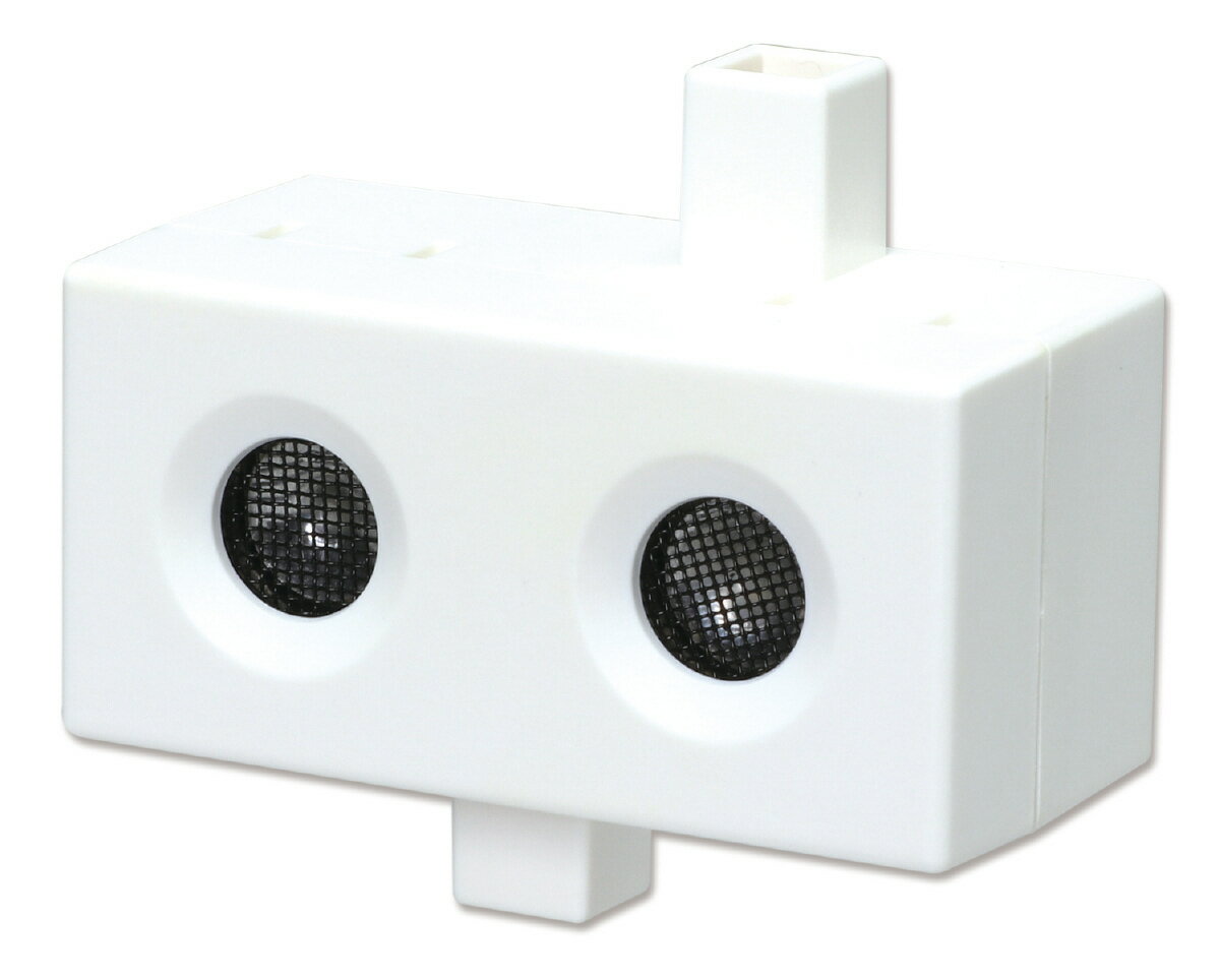 ArtecRobo用の超音波センサーです。商品サイズ／40×36×20mm1個重量／11g材質／ABSセット内容／本体×11個梱包形態／ヘッダー付き袋入り