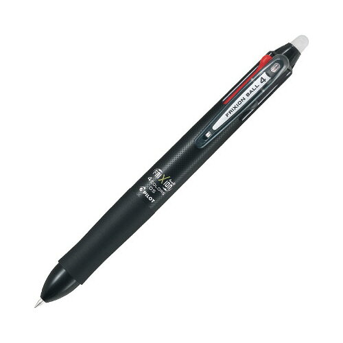 ●こすると消えるフリクション4色ボールペン！●ボール径／0.5mm　●軸色／ブラック　●インク色／黒・赤・青・緑　●ラバーグリップ付き　●フリクションインキ　●スライドレバー式　※証書類・宛名など消えてはいけないものには使用しないでください...