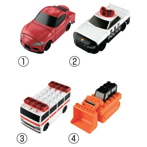 トミカやプラレールといっしょに遊べる！●内容／組立ガイド×1、パーツ：（1）4（2）5（3）7（4）5（5）6（6）12（7）6●サイズ／（1）W33×D73×H32mm（2）W32×D75×H34 mm （3）W33×D68×H36 mm...