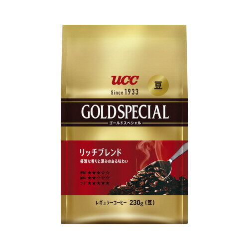 ●種別／炒り豆リッチブレンド●容量／230g●ブランド／ゴールドスペシャル●フレーバー／優雅な香りと深みのある味わい●賞味期限／商品の発送時点で、賞味期限まで残り120日以上の商品をお届けします。●仕様／レギュラーコーヒー（豆）※飲料・食品...