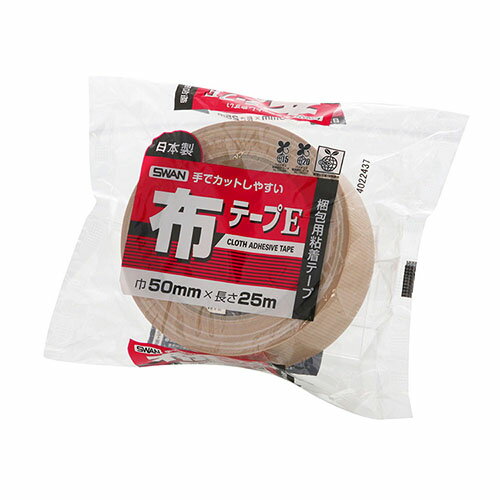 ●寸法：幅50mm×長25m●テープ厚：約0．2mm●材質：基材＝ポリエチレンスフ，粘着剤＝ゴム系，巻芯＝古紙使用●日本製o29020