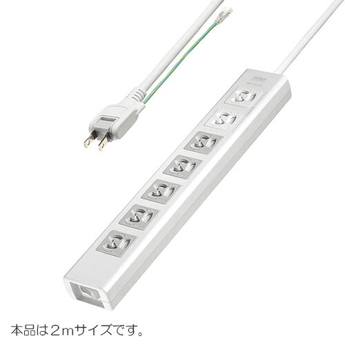 ●コード長：2m●差込口：3P・7個口●外寸：縦305×横50×厚30mm●重量：590g●定格：15A／125V／1500Wo29846